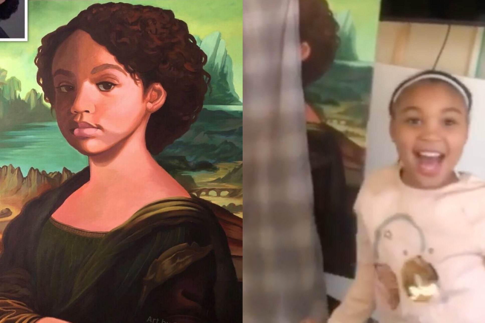 A Dad Painted His Daughter as Mona Lisa and Her Reaction is Priceless ...