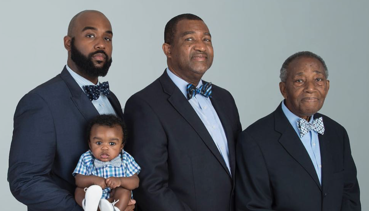 Four Generations: Son, Father, Grandfather, And Great-Grandfather In ...